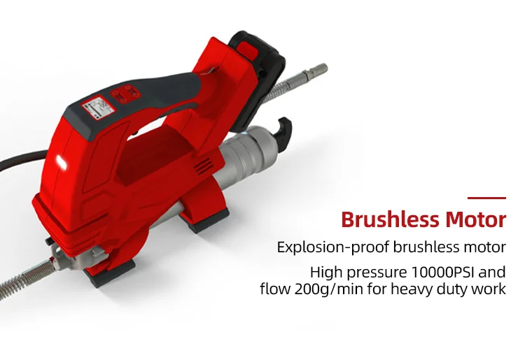 Anti-explosion 10000psi 200g/min Cordless Grease Gun Battery Digital ...