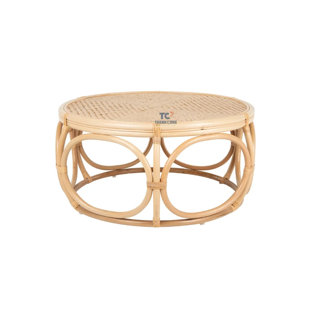 Round Rattan Table Vintage Handcrafted Rattan Table As Coffee Table ...