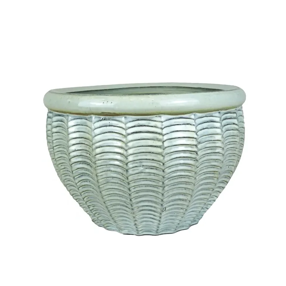 Mediterranean Cr06bls3 Glazed Ceramic Collection Garden Supplies Pot Vietnam Mint Ball Shape ...