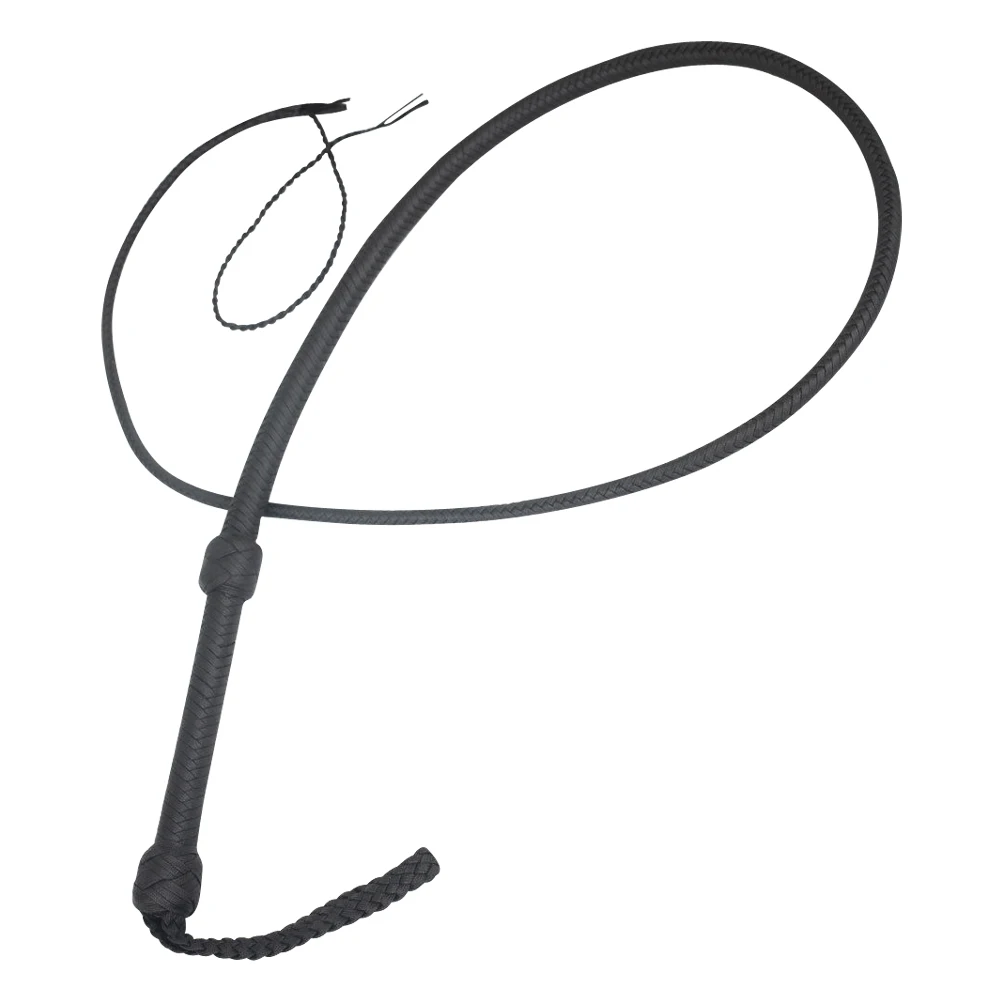 Black Hand Made Bullwhip 04 To 16 Feet 16 Plaits Cow Hide Leather ...
