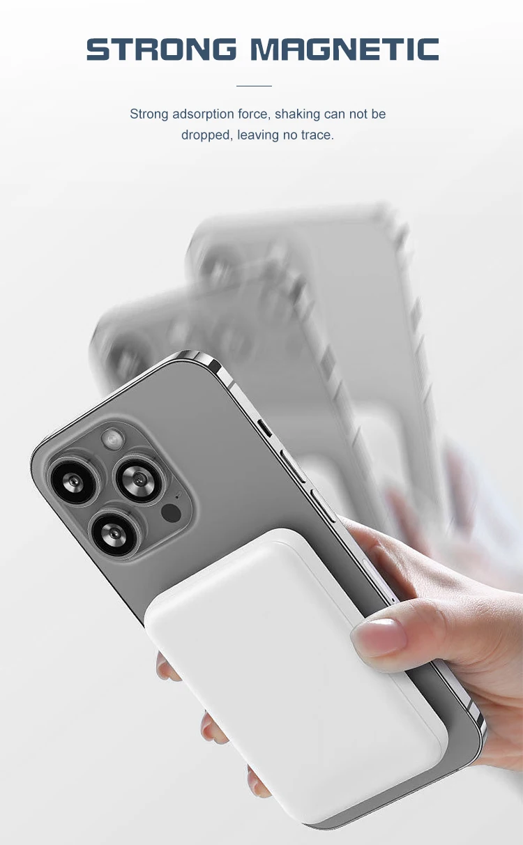 Wireless Battery Magnetic 5000mah Pd20w Portable Pack Slim Wireless ...