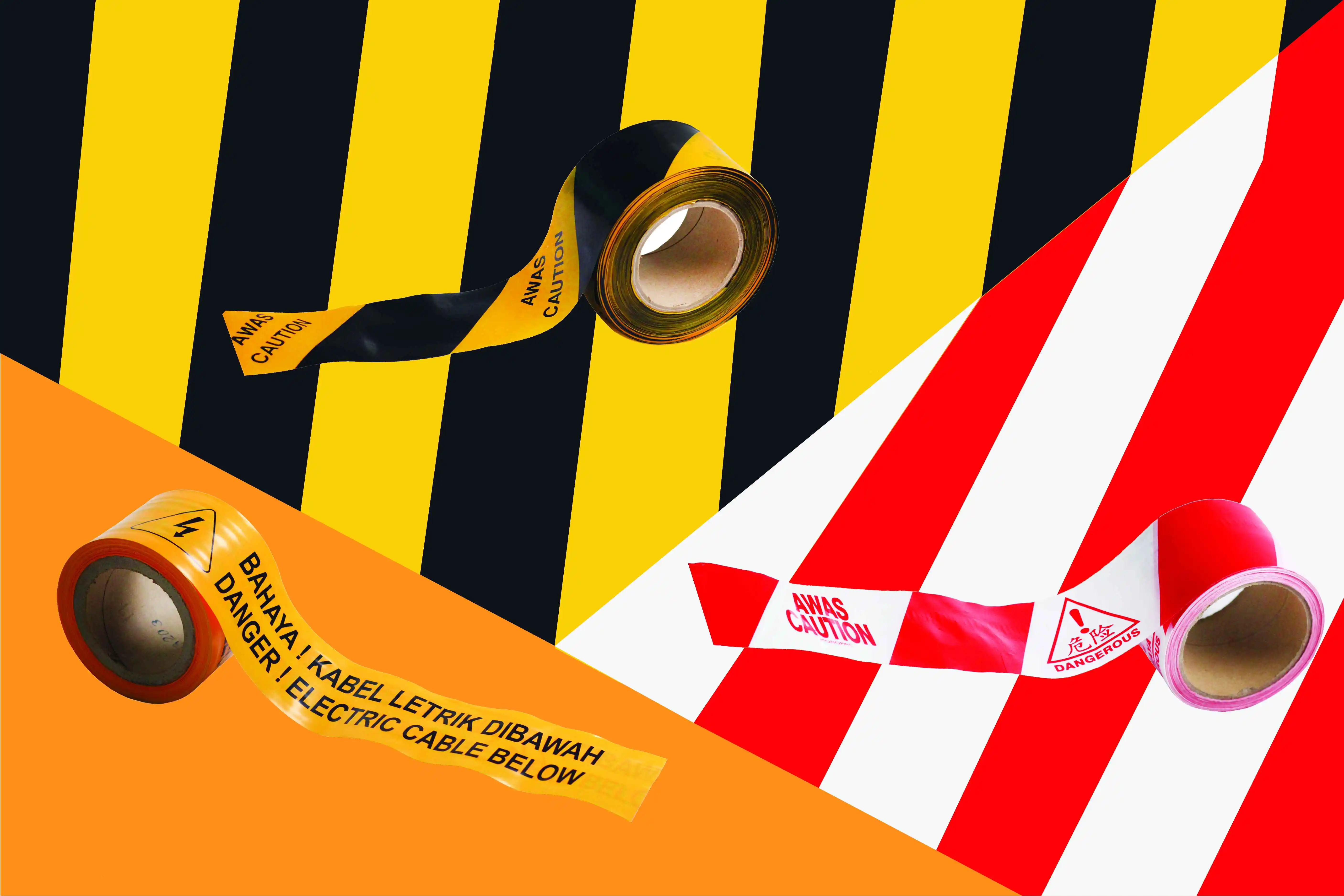 Premium Grade Waterproof Printed Barrier Ribbon Safety Warning Caution ...