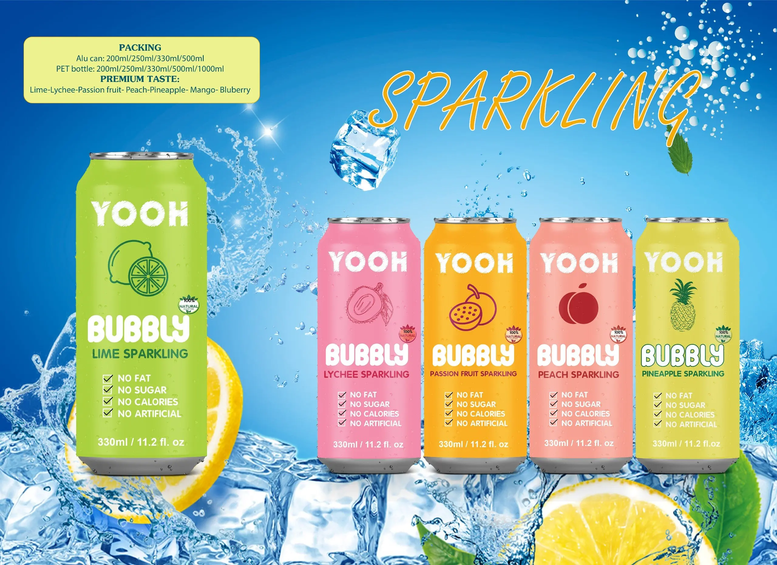 Natural Sparkling Mixed Fruit Juice Drink Canned 250ml 330ml Oem/odm Private Label Peach Flavor ...