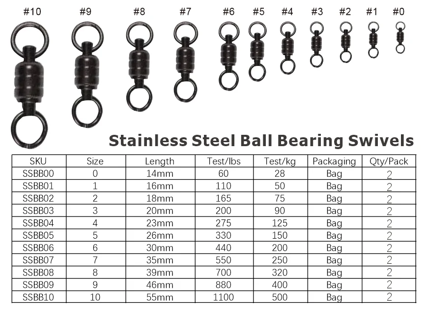 Offshore Trolling Fishing Ball Bearing Swivel Stainless Steel