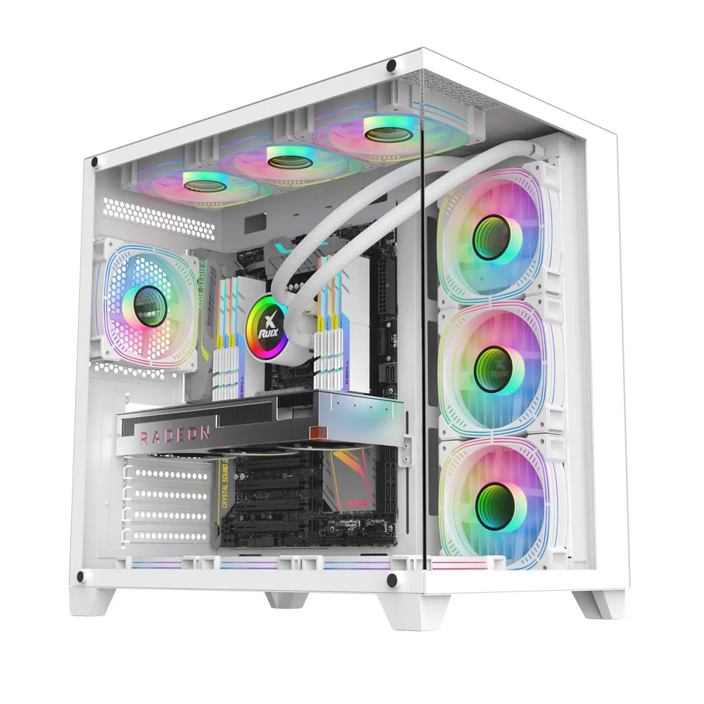 ATX PC Case Full Tower Gaming Computer Chassis - 270° Glass