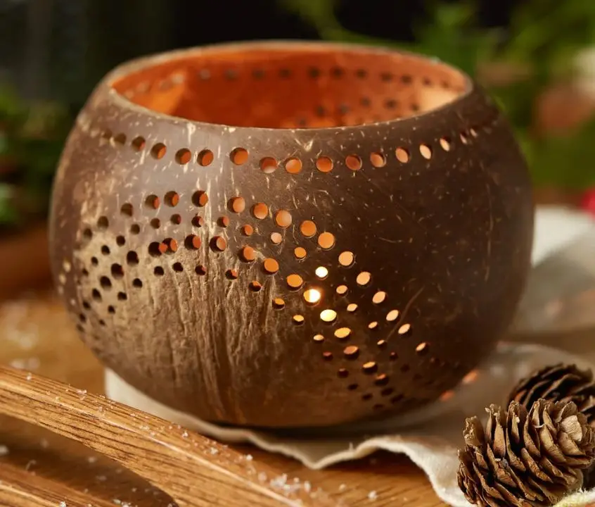 Wholesale 2023 Eco-friendly Handicraft Coconut Lantern Shell Tea Light ...