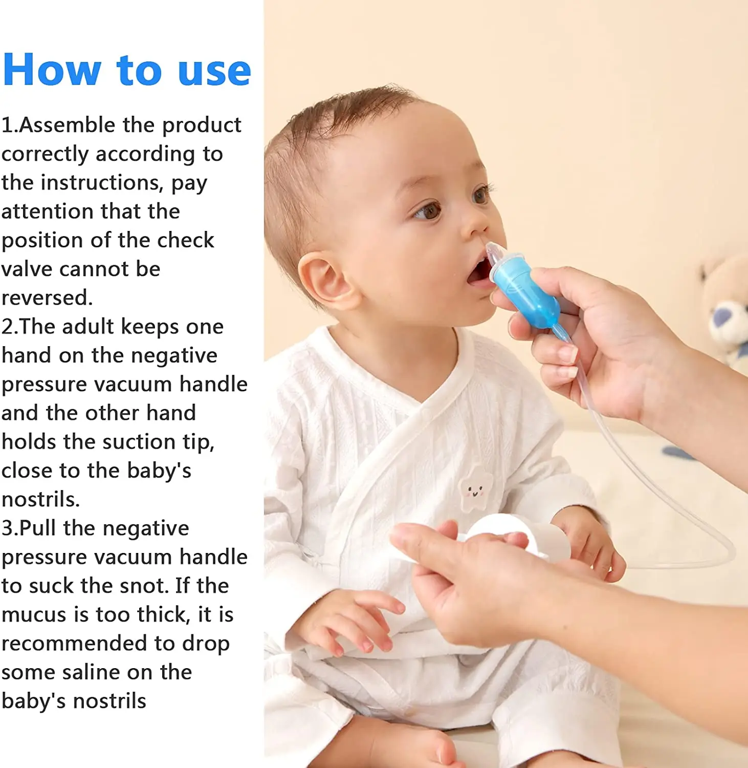 Manual Pull Nasal Aspirator Safe Sucker Newborn Baby Vacuum Suction ...