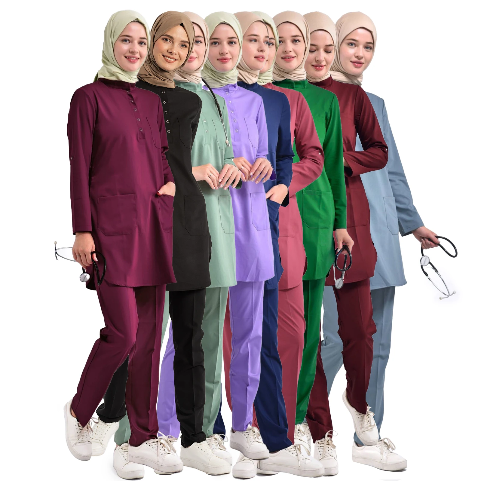 Yuhong Plain Polyester Long Sleeve Kimono Cardigan Islamic Dubai ...