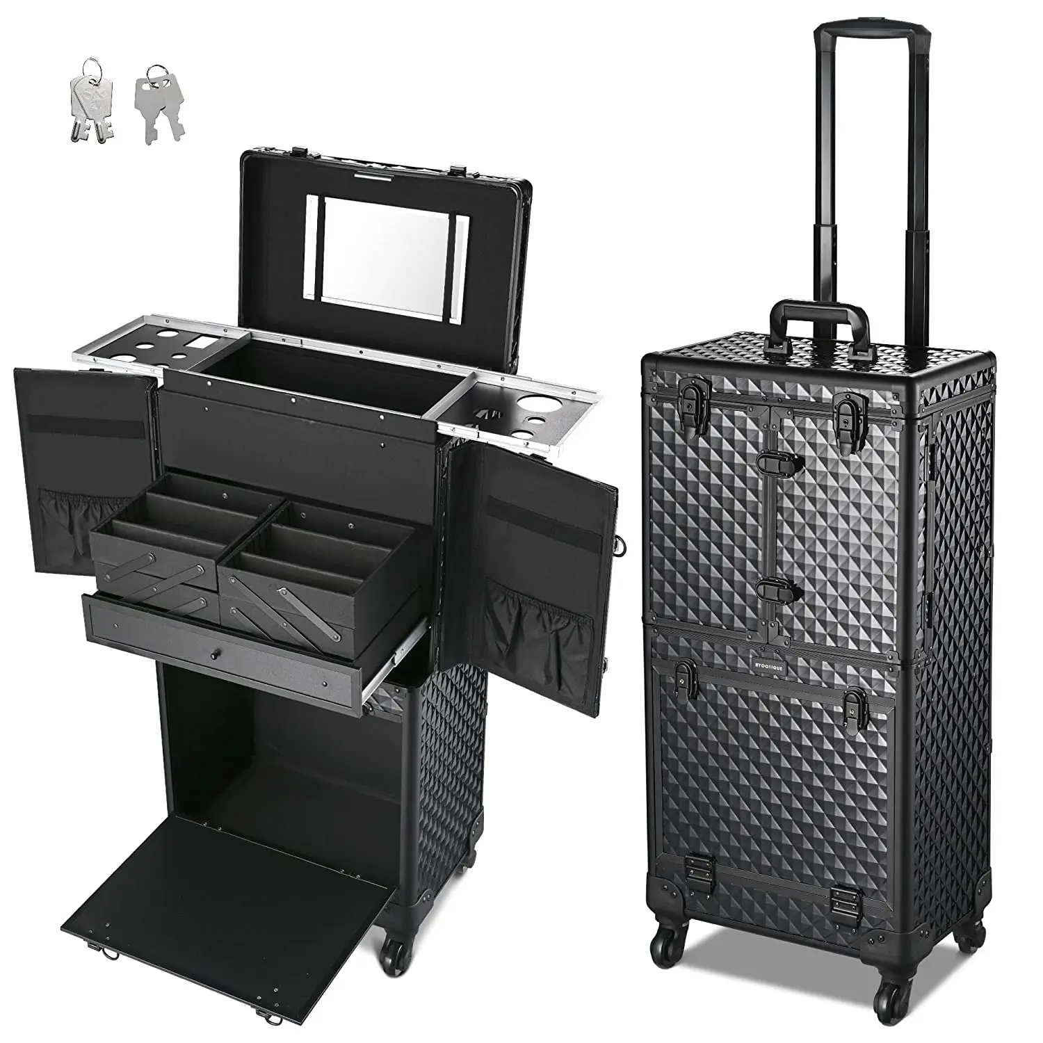 DreamCase Barber Carrying Trolley Make up Case Barber Tool Case With ...