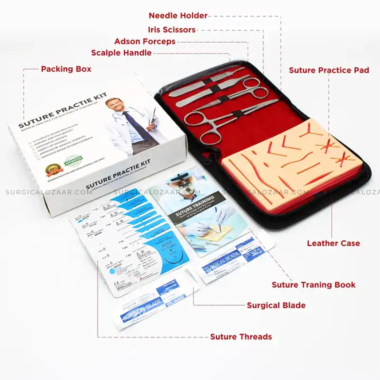 Advance Suture Practice Kit For Medical Student 3 Layers With Embedded Mesh For Extra Durability ...