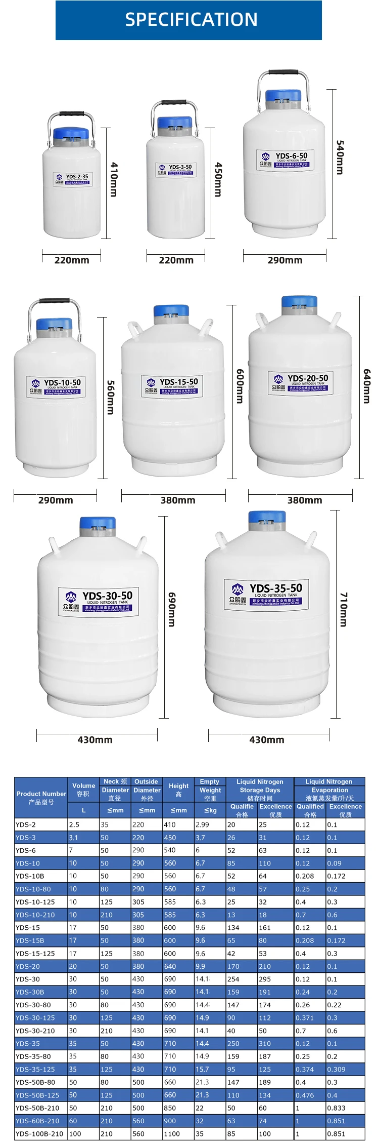 New 10L Vertical Liquid Nitrogen Tank with Secure Locking Aluminum ...