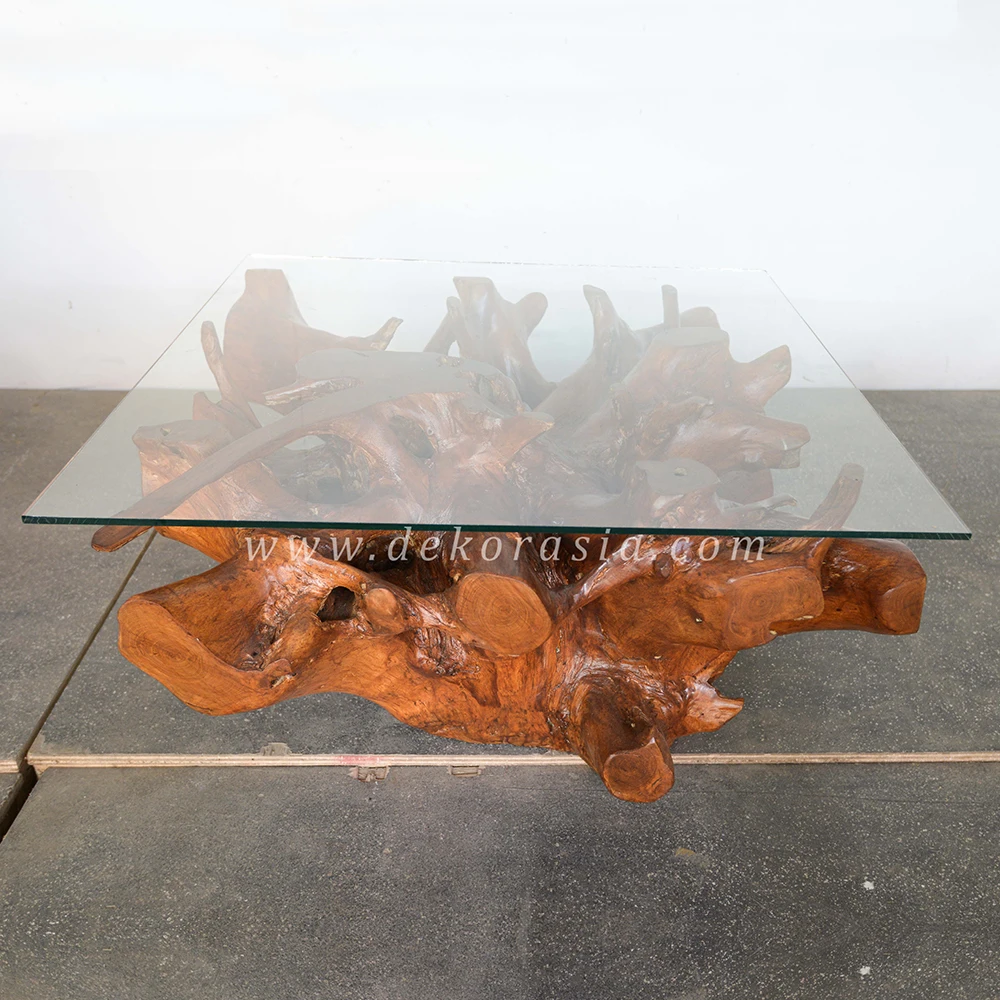 Teak Root Coffee Table With Glass,Teak Root Table Living Room Furniture ...