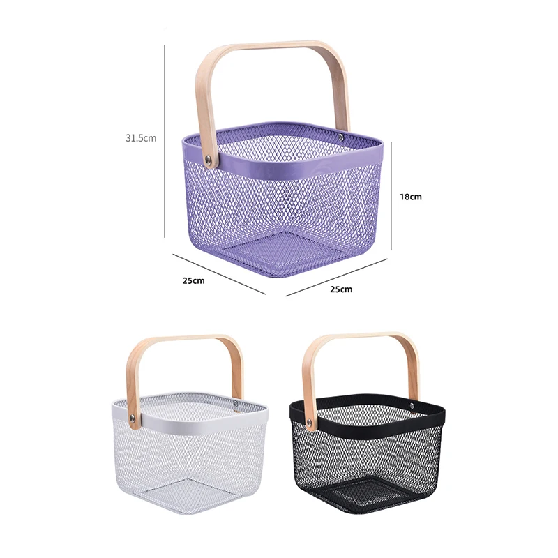 Portable Wrought Iron Large Hanging Handle Shopping Hand Stackable ...