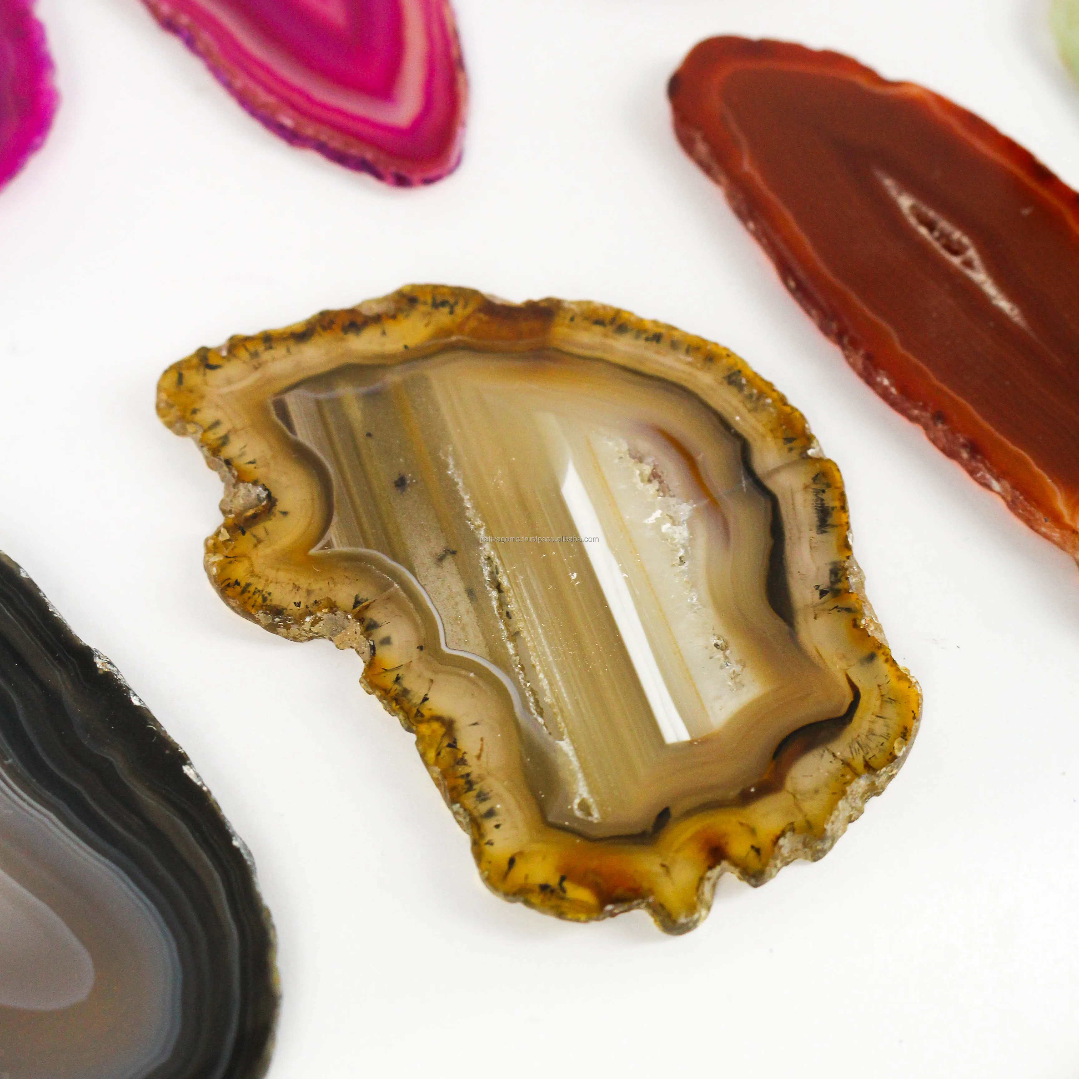 Agate Slices Colored From South Brazil - Buy Polished Agate Slices ...