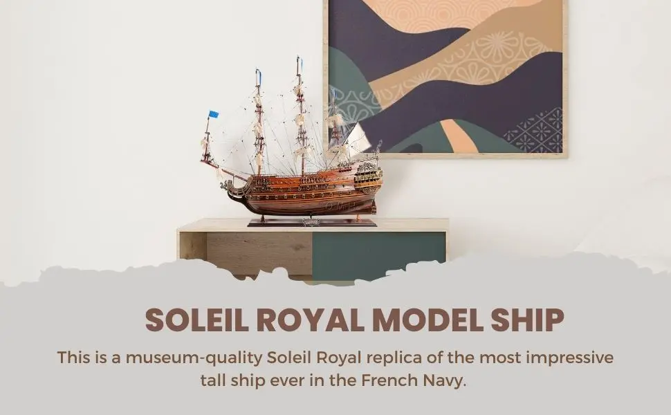 Soleil Royal 80cm Wooden Model Ship - Perfect Gift & Decor
