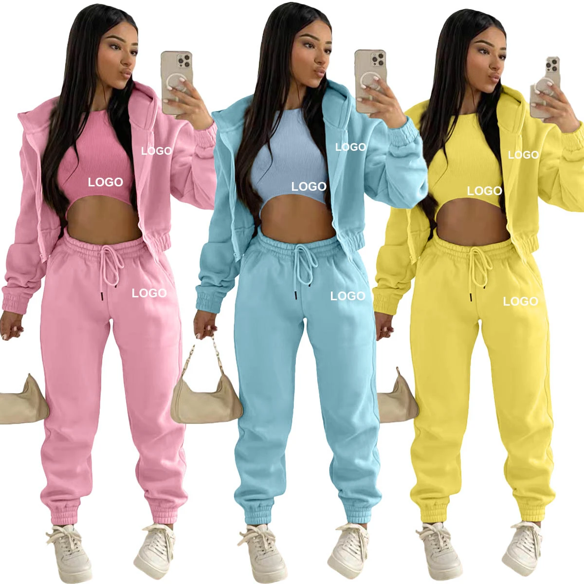 Oem Custom Fall Women's Clothing Thick 2 Piece Set Tracksuit Sweat ...