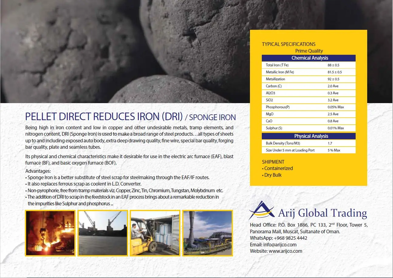 Sponge Iron,High Quality Gas Based Direct Reduced Iron (dri),Best Raw ...