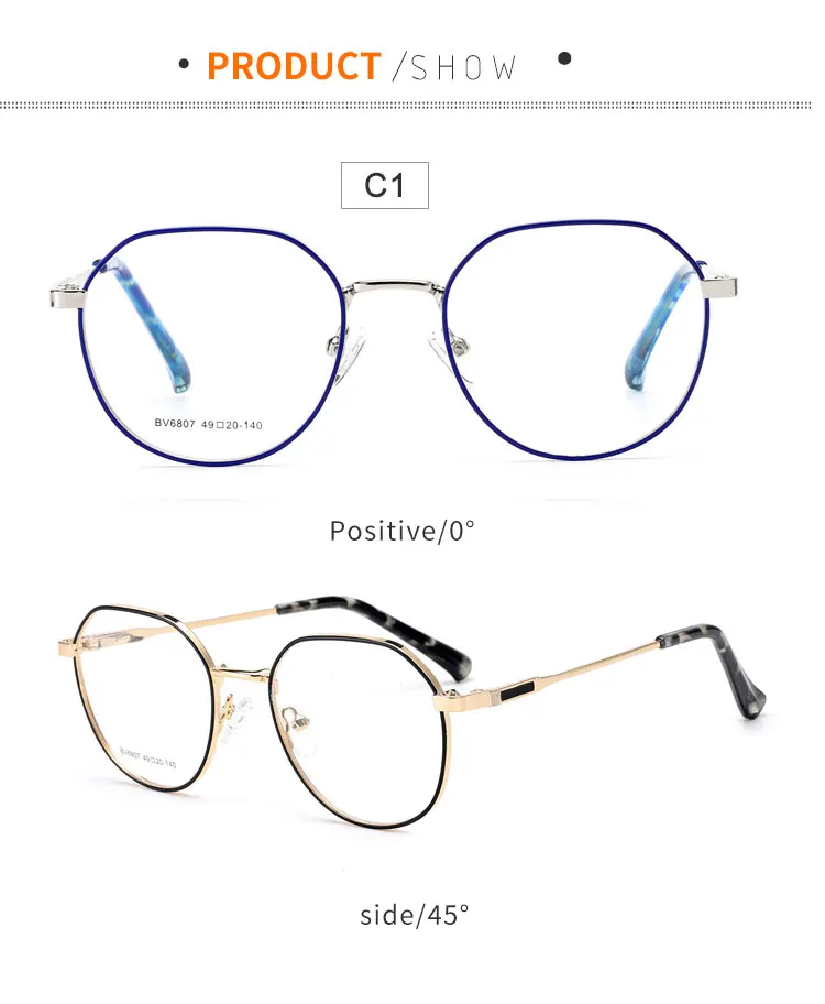 Luxury Eeyeglasses Frames Glasses Frames Without Lenses Wholesale Eyewear Glasses Metal Round