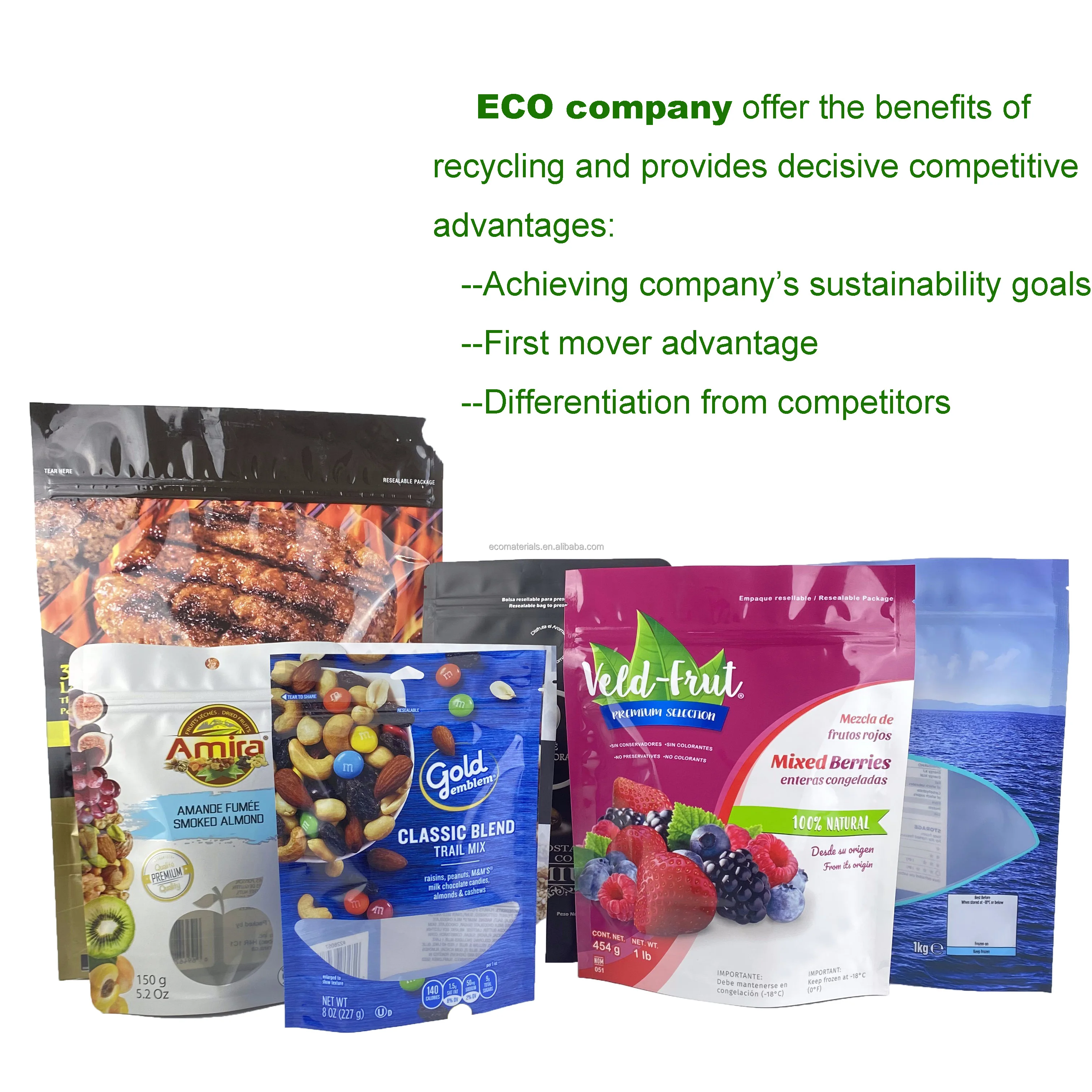 BOPP Custom Logo Design Small Baggies Packaging Zip Lock Stand up Pouch ...