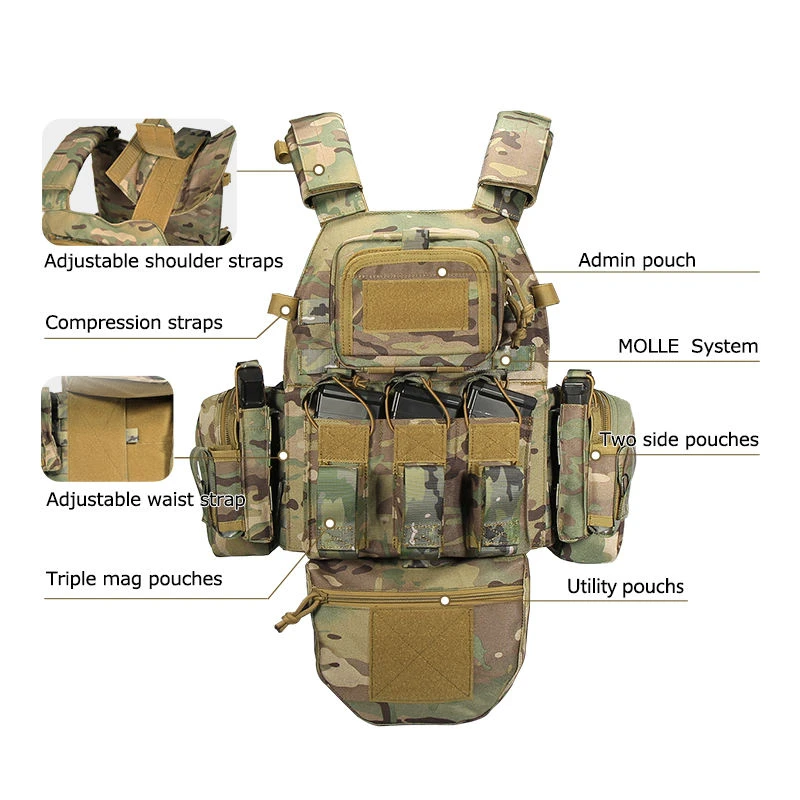 Outdoor Multifunctional Tactical Vest Camouflage 1000d Cs Field ...