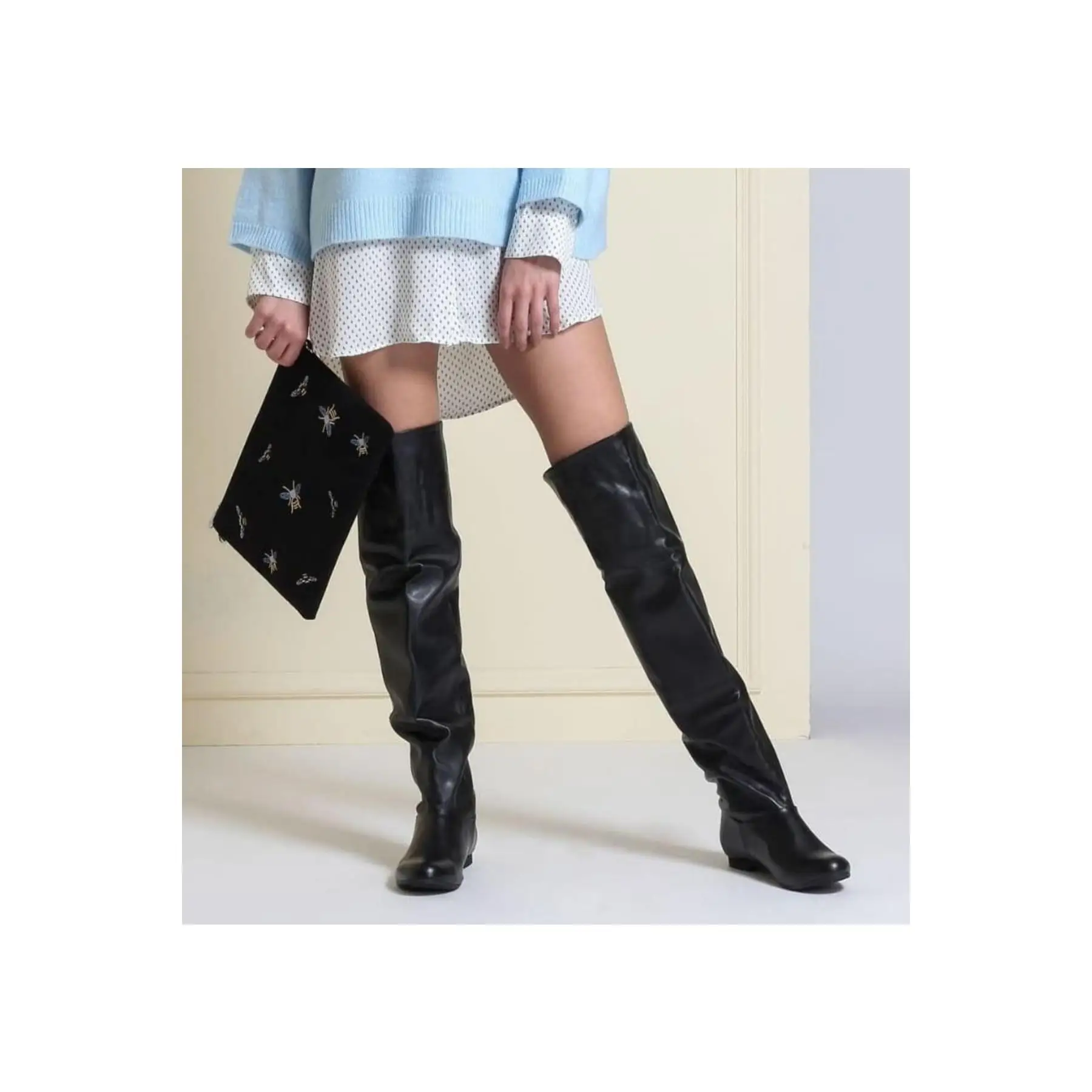 Large Size Women's Boots Laptop Black Color 41-42-43-44 Number| Alibaba.com