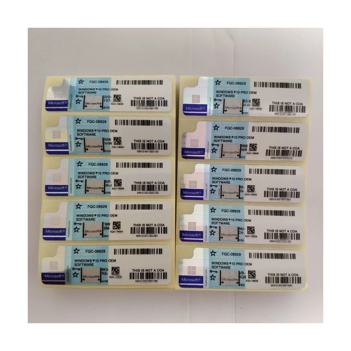 Windows 11 Pro Coa Sticker Global 100% Online Activation 1 Set= 10 Pcs ...