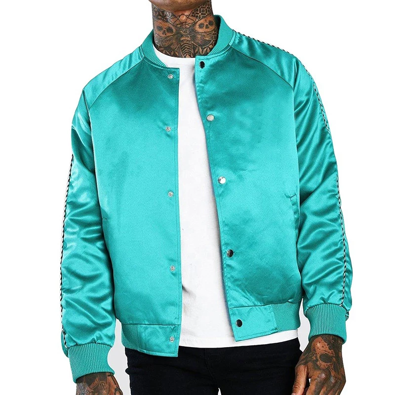 Wholesale Satin Varsity Men's Jackets Silk Satin Letterman Jackets ...