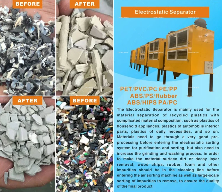 High Tension Electrostatic Separator Plastic Metal Separating Machine ...