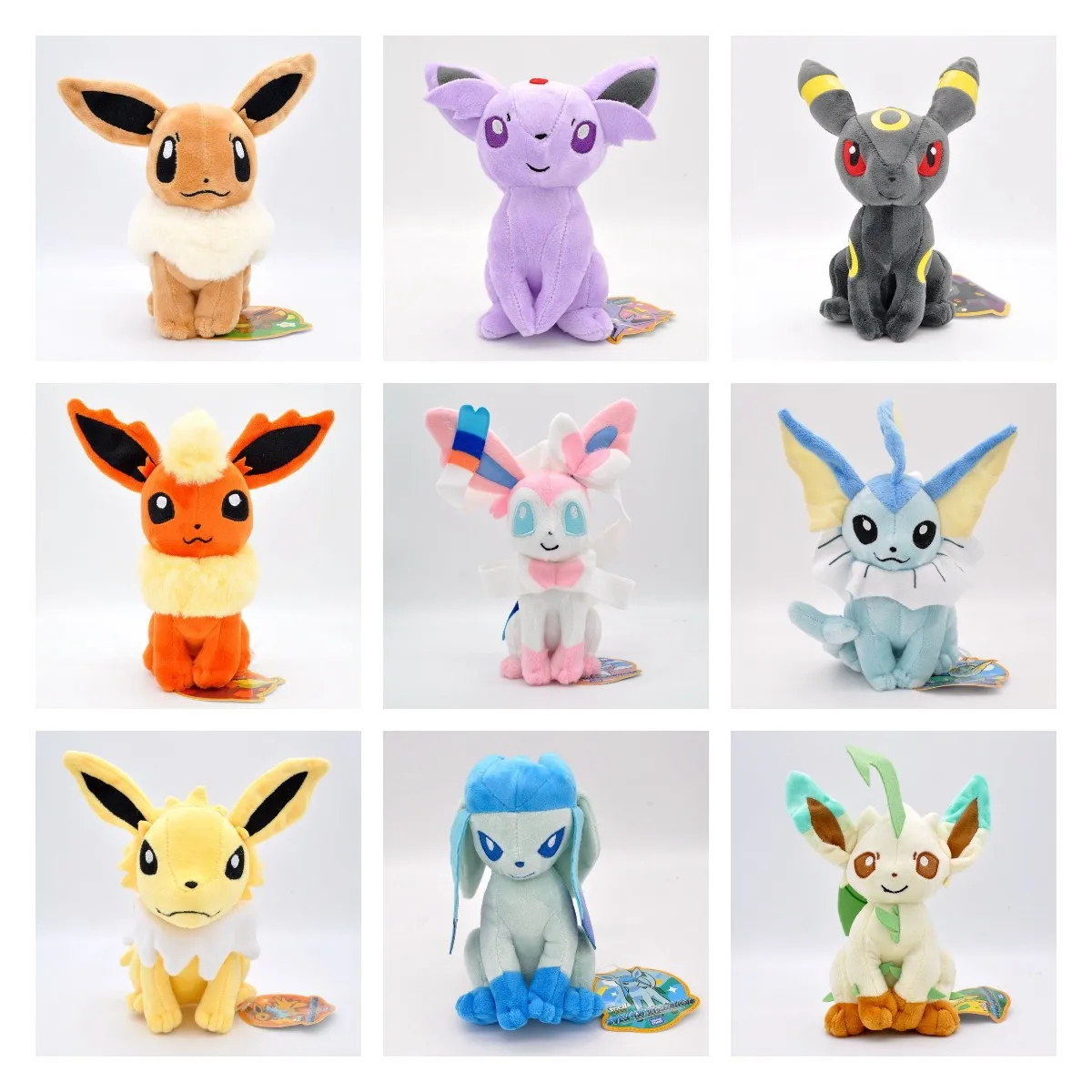 In Stock 20cm Small Size Eevee Plush Toy Dolls Kawaii Sitting Eevee ...