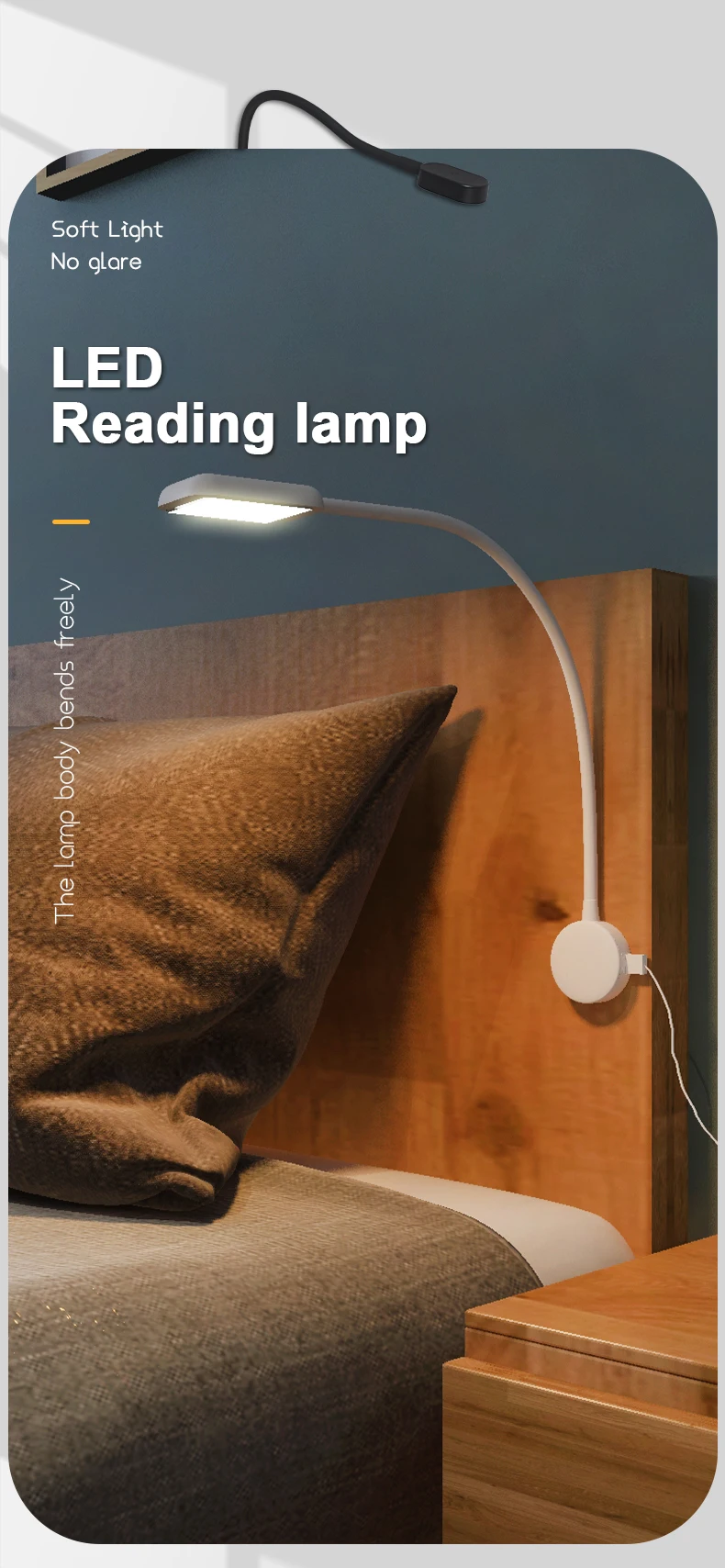 Modern Led Headboard Bed Reading Light With Usb Outlet - Buy Headboard ...