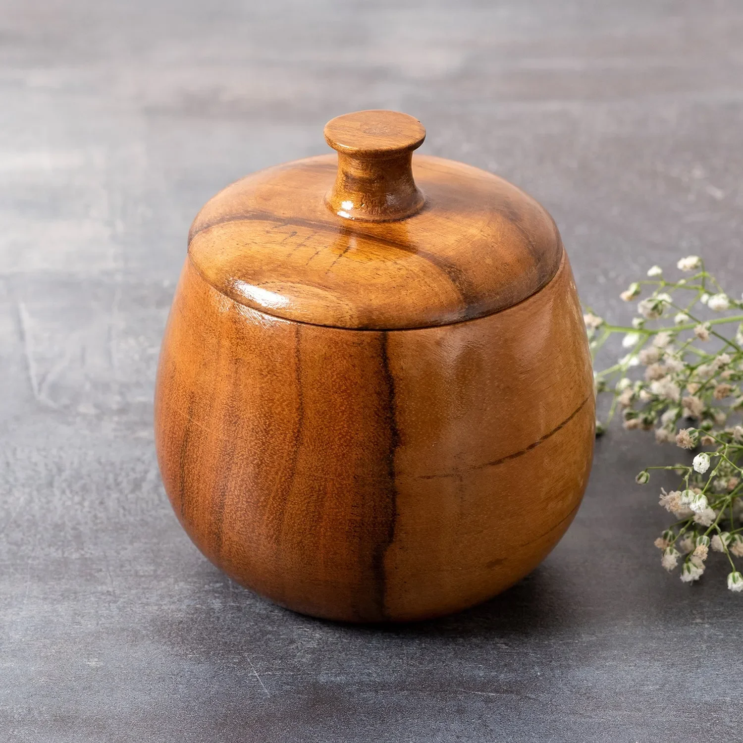 Acacia wood storage containers wood jar with lid natural canistar jars ...