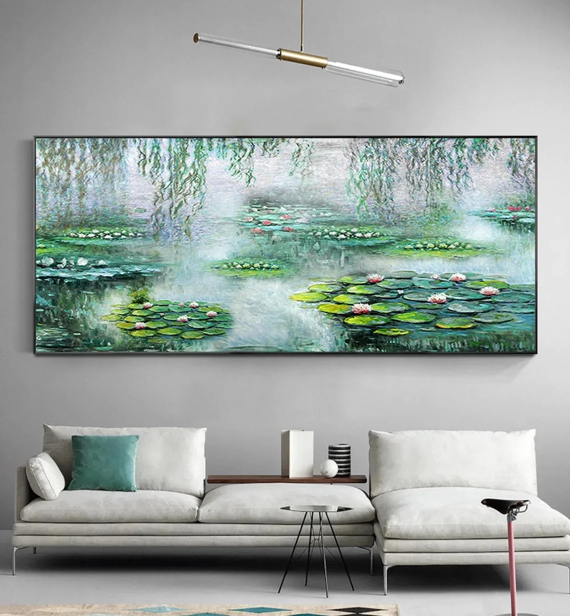 Claude Monet Painting on Canvas "Japanese Bridge" Water Lilies Wall Art ...