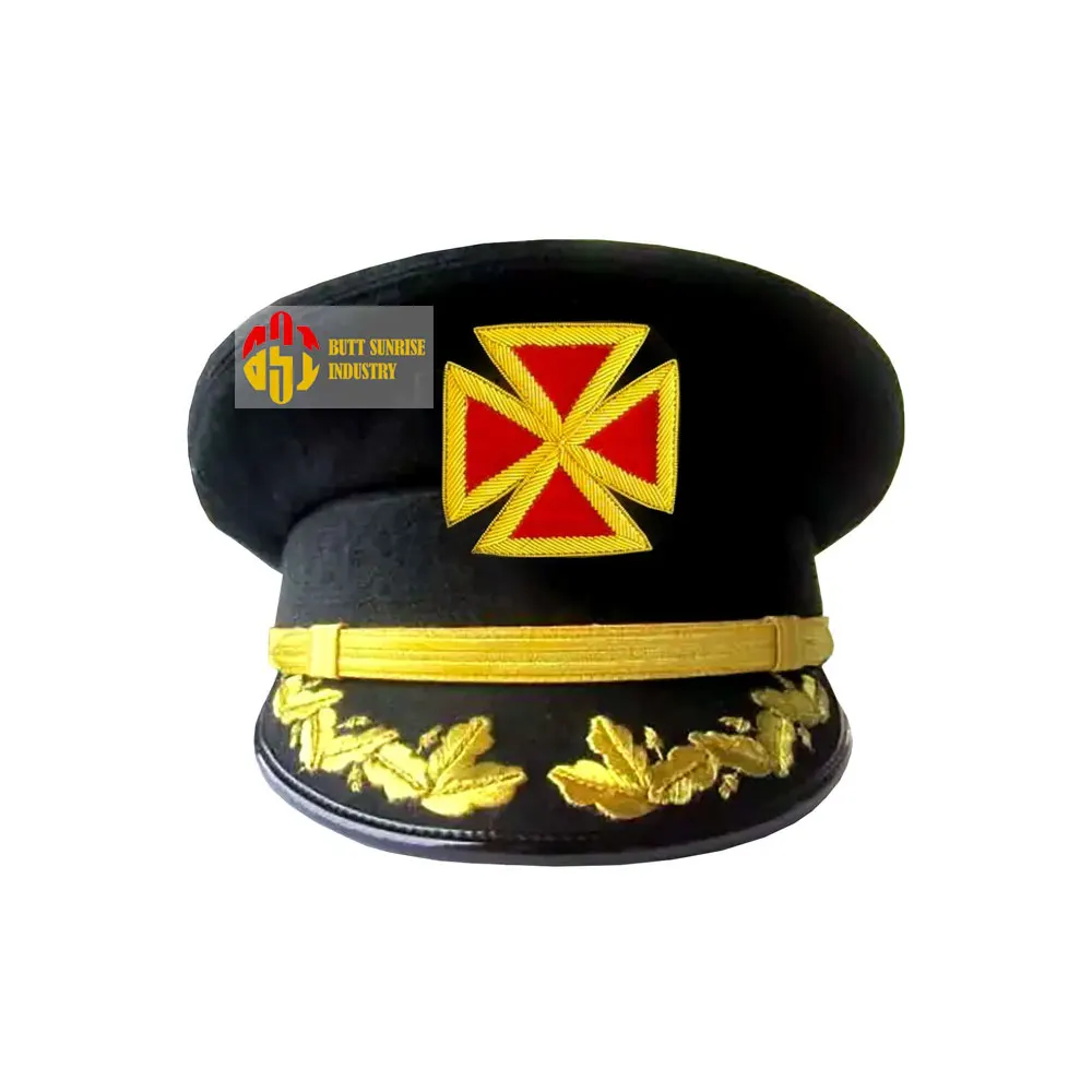 Grand Commandery Knights Templar Fatigue Hat Hand Embroidered Vine Work ...
