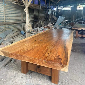 Dining Room Suar Wood Tables Furniture Live Edge Indonesia - Buy Live ...