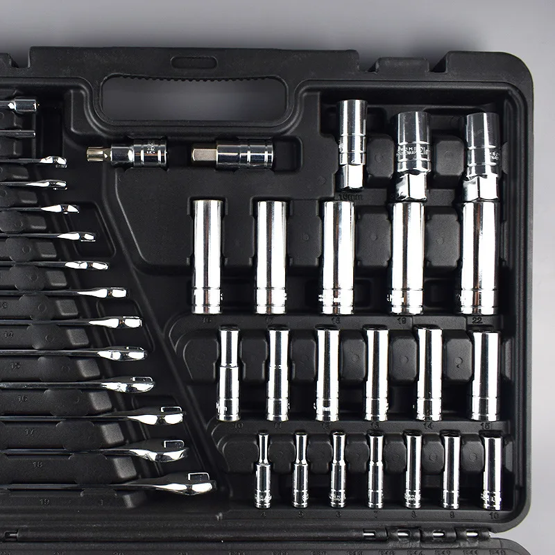 218pcs Chrome Vanadium Steel Socket Wrench Set & Toolbox for Cars ODM