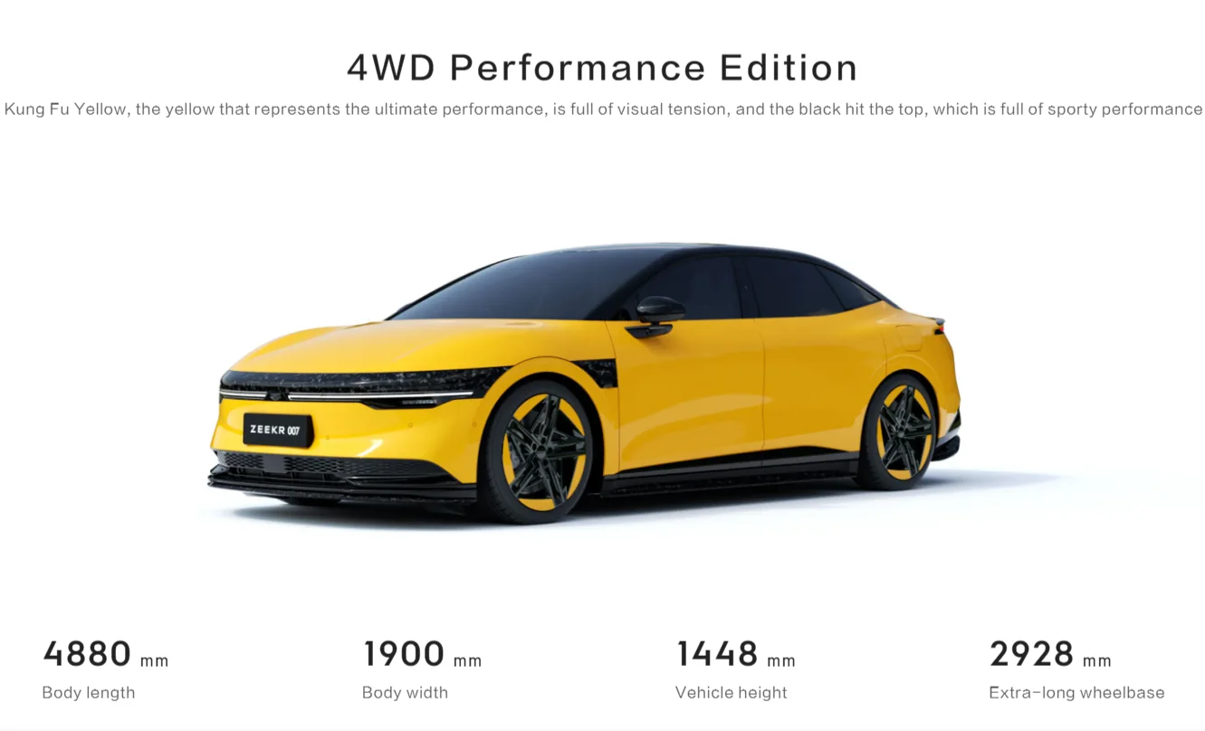 2024 Zeekr 007 616km 770km 75kwh 100kwh Sport 4wd Smart-drive High Performance Electric Car ...