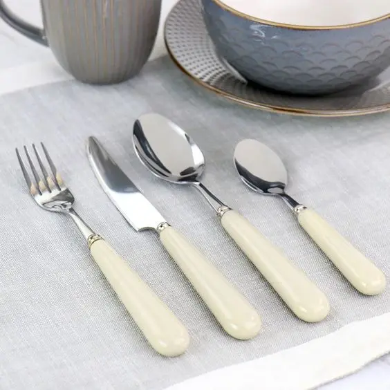 Fabulous Design Mirror Polished Metal Cutlery Set With Resin Handles ...