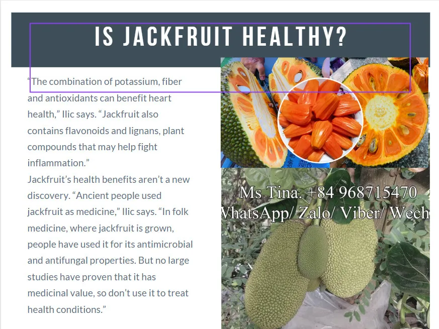 Jackfruit Red Color Indonesia From Viet Nam / Freezing Process Iqf ...