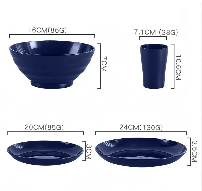 Camping Home Plastic PP Dinnerware Set Portable Cups Bowls Plates ...