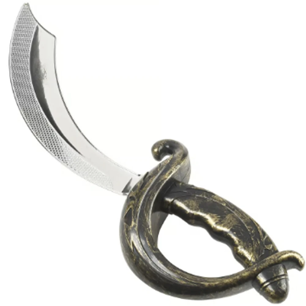 Plastic Pirate Sword Cutlass With Brown Handle Fancy Dress Toy ...