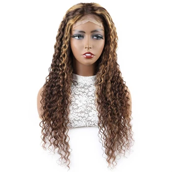 Wholesale Highlight 4/27 Deep Wave Lace Closure Wig Hot Selling Human ...