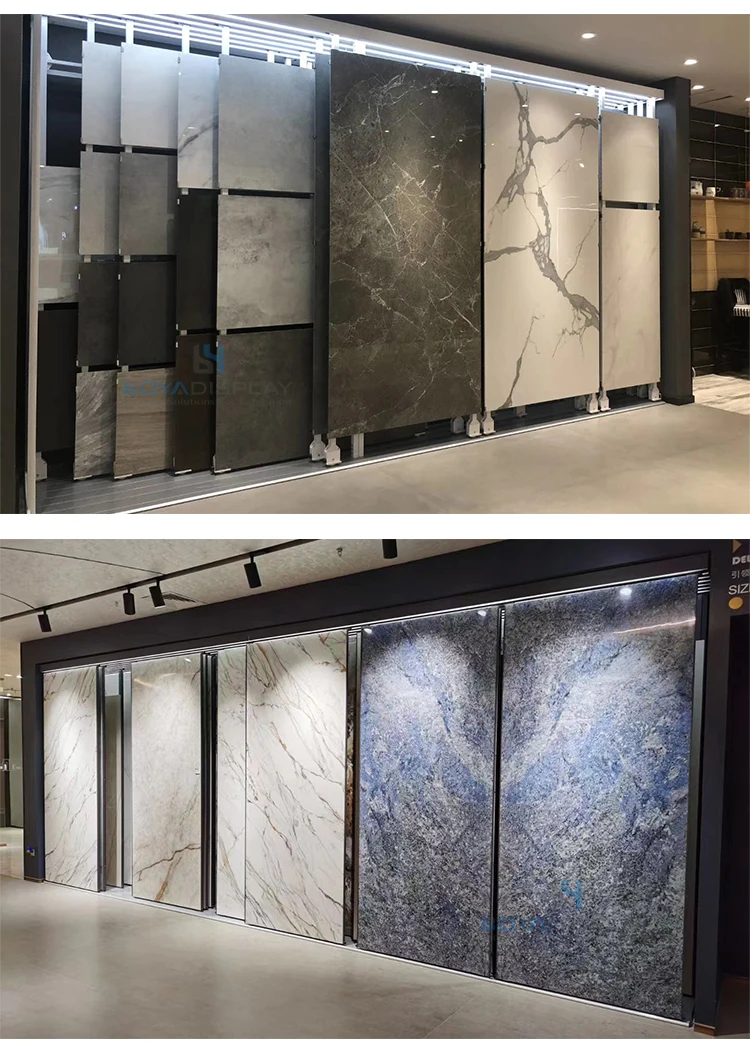 Customize Metal Quartz Granite Stand Push-pull Sliding Showroom Floor ...