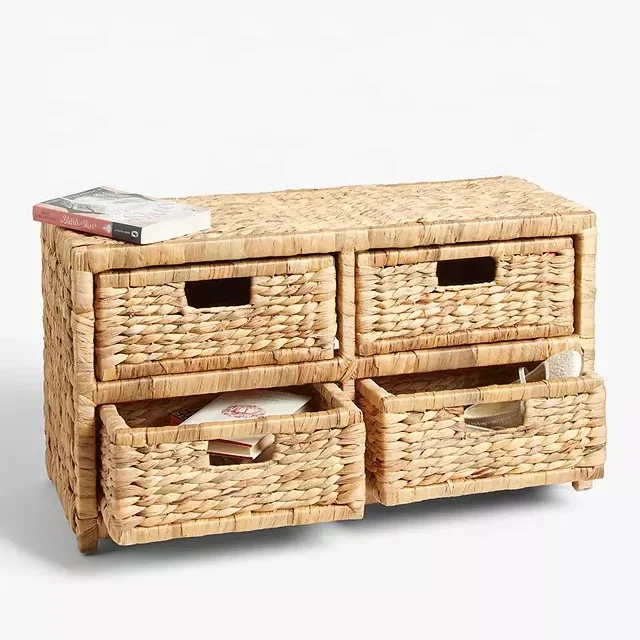 Vietnam Manufacturer Water Hyacinth 4 Drawer Storage Unit Adjustable ...