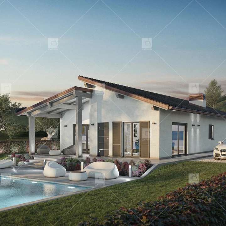 130 Sqm High Quality Italian Classic Design Luxury Prefab House Wood ...