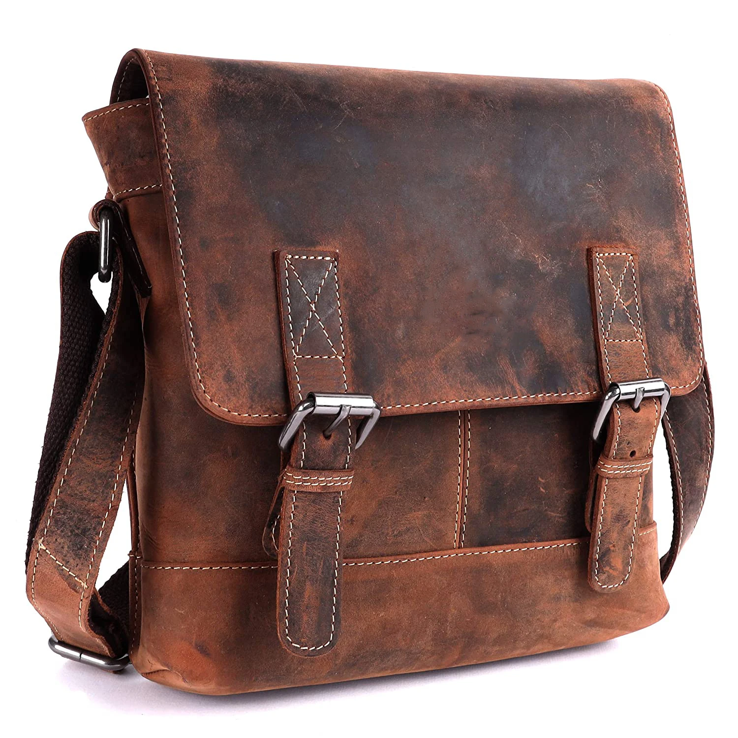 Custom Messenger Bag Men Handmade Genuine Leather Vintage Unisex Sling ...