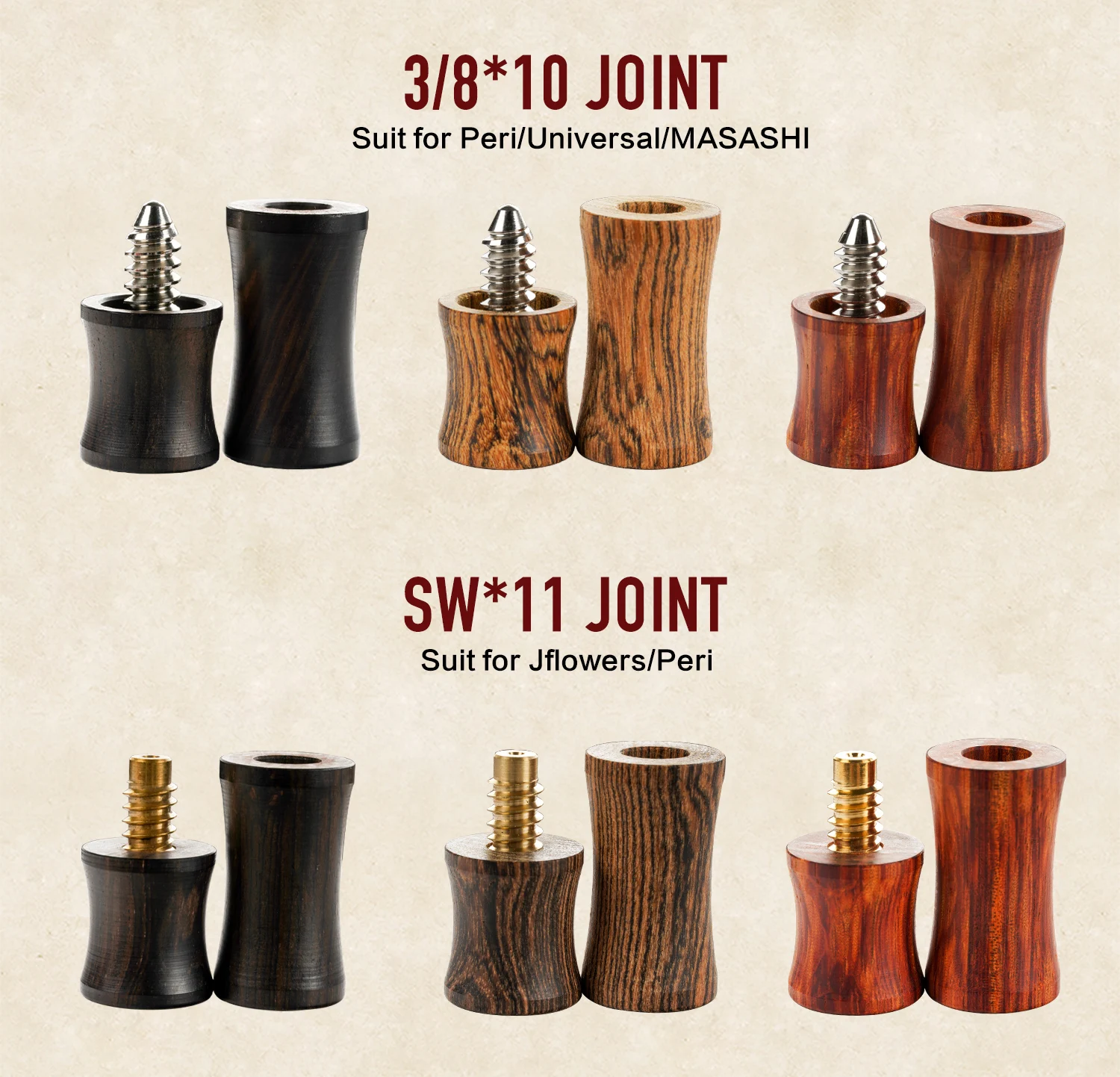 Billiards Solid Ebony Rosewood Joint Protector Radial Pin 5/16*14 3/8 ...