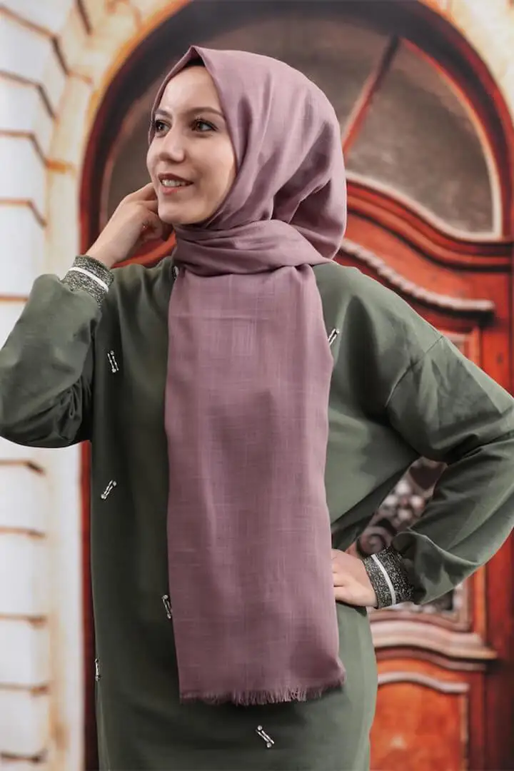 Plain Flammed Shawl Traditional Islamic Clothing Women Hijab Girl ...