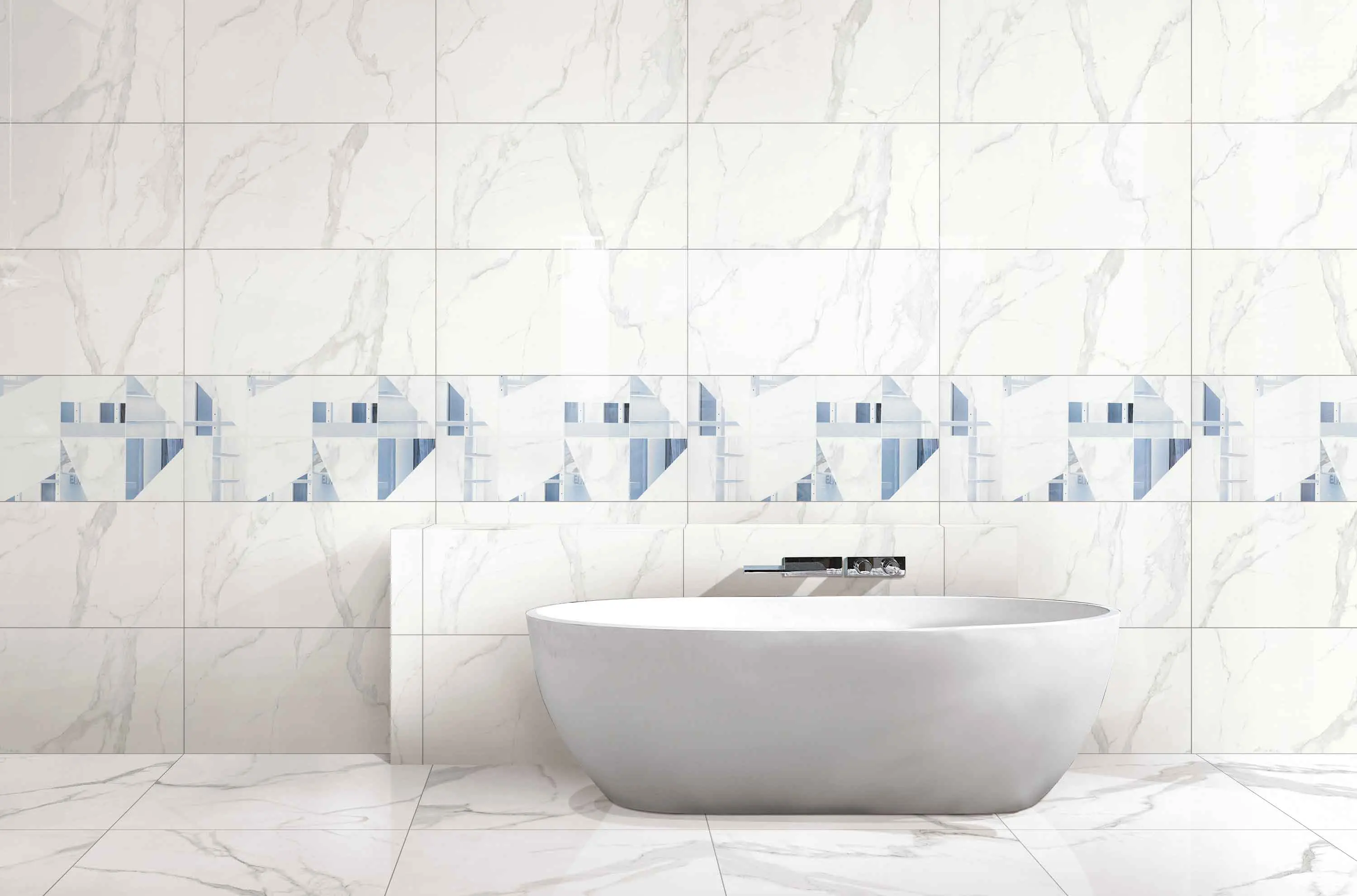 400x800 Wall Tiles Continuous Pattern Porcelain Tiles Carrara White for ...