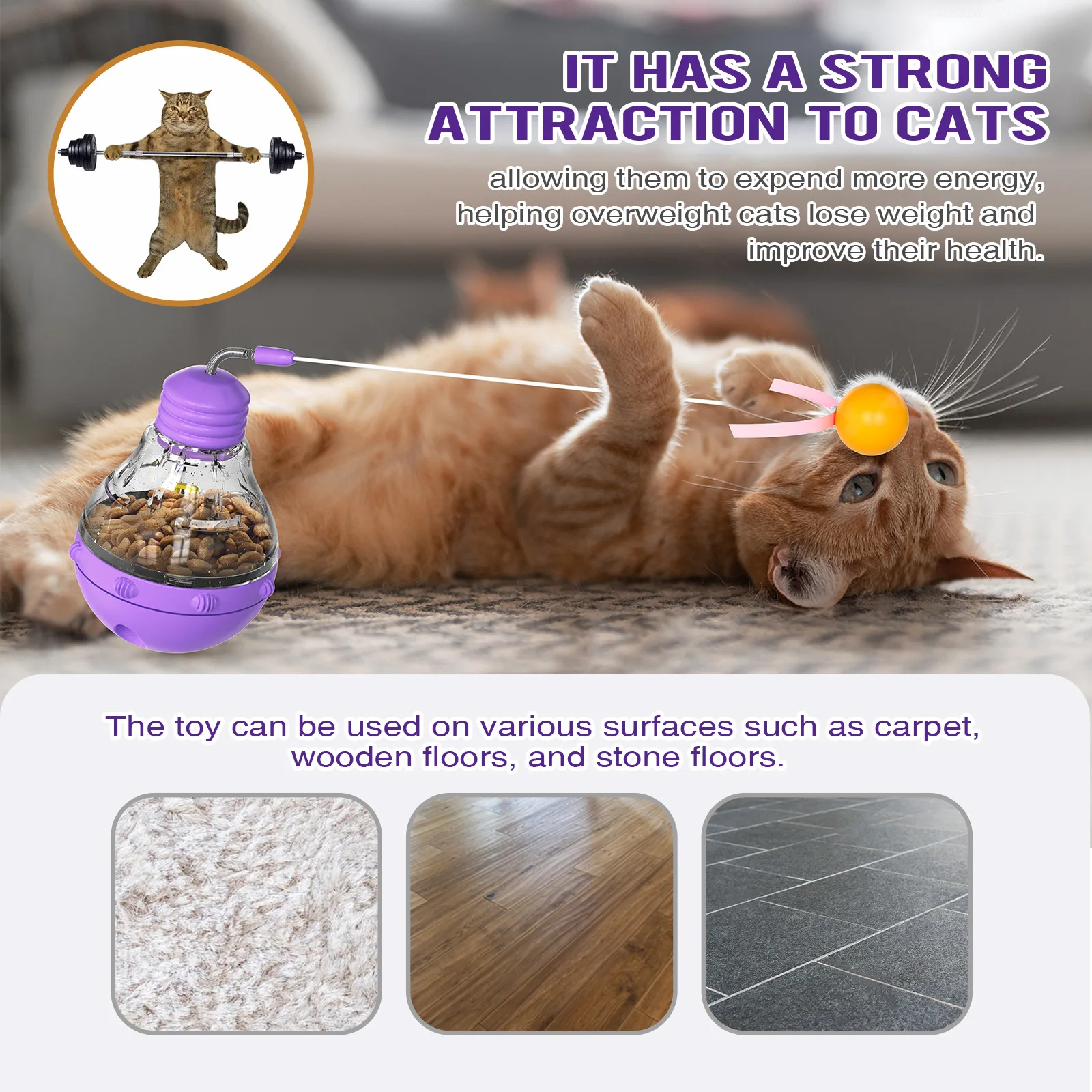 Wholesale Leaking Treat Interactive Cat Feeder Toy for Indoor Cats ...