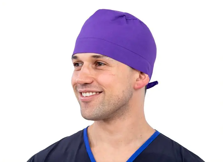Men Antifluid Purple Scrub Medical Cap (custom) - Buy Medical Scrub Cap ...